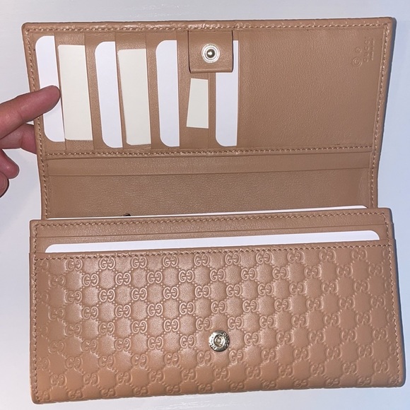 Gucci | Bags | Gucci Tan Micro Guccissima Long Wallet | Poshmark